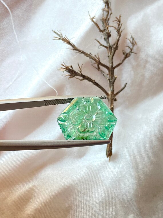 Amazing 10.5 Carat Unique Emerald Slice Carving Gemstone - Etsy