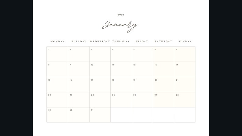 2023-2024 Elegant, Simple Printable Calendar: 24 Months, PDF, Beige ...