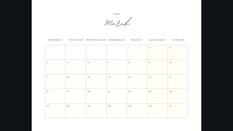 2023-2024 Elegant, Simple Printable Calendar: 24 Months, PDF, Beige ...