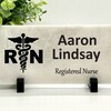 Chef Desk Sign Chef Name Plate Marble Stone Desktop Name and Title Sign ...
