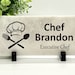 Chef Desk Sign - Chef Name Plate - Marble Stone Desktop Name and Title ...