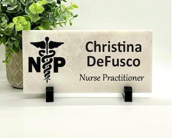 Family Nurse Practitioner Desk Sign Nurse Name Plate Marble Stone ...