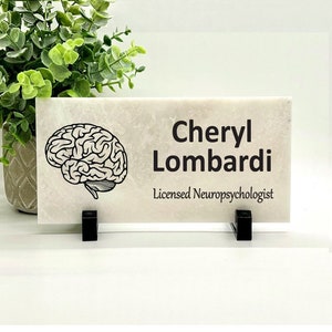 Marble Name Plate With Brain Image - Perfect for Psychologist ...