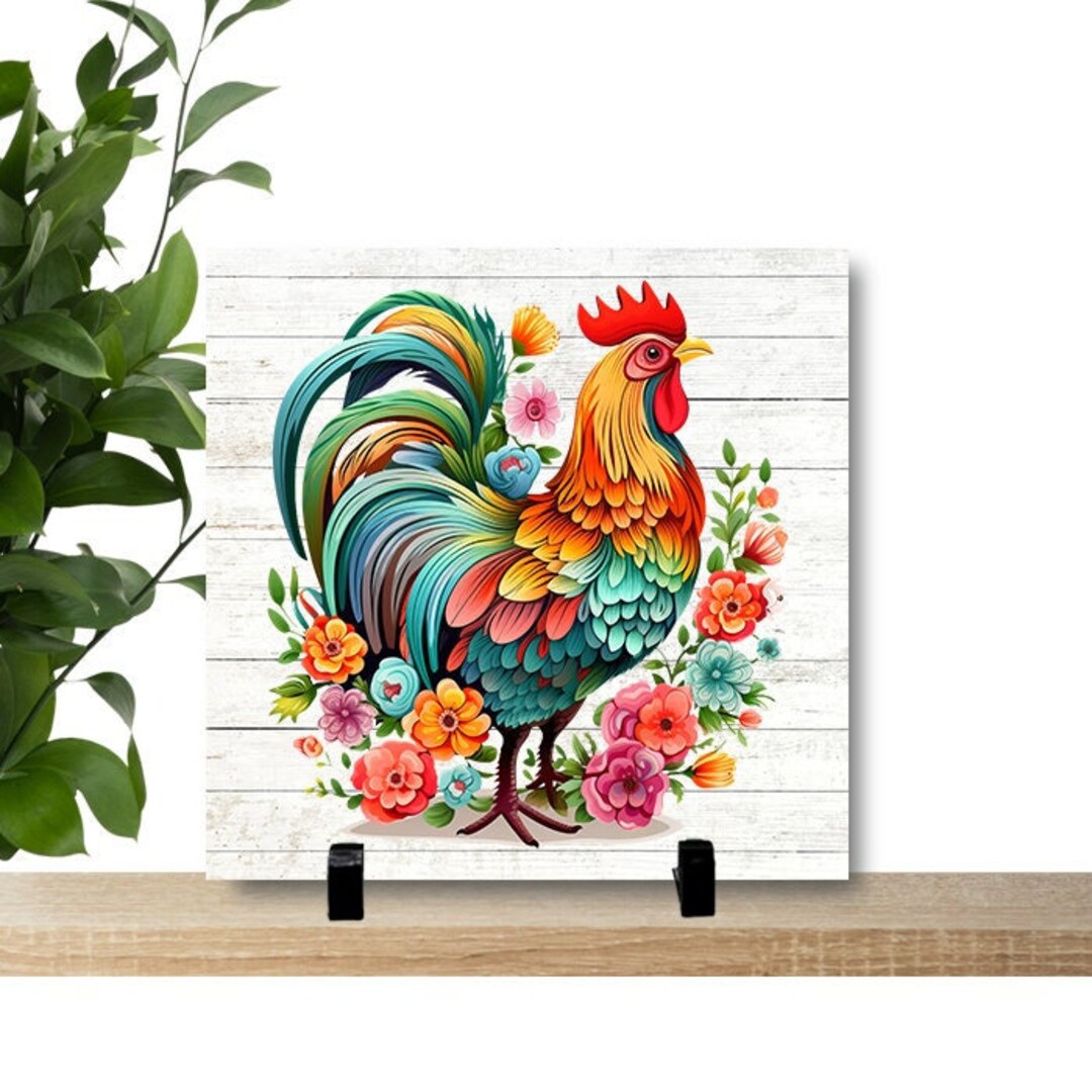 Chicken Art Custom Chicken Tile, 8 X 8 Custom Tile, Ceramic Tile ...