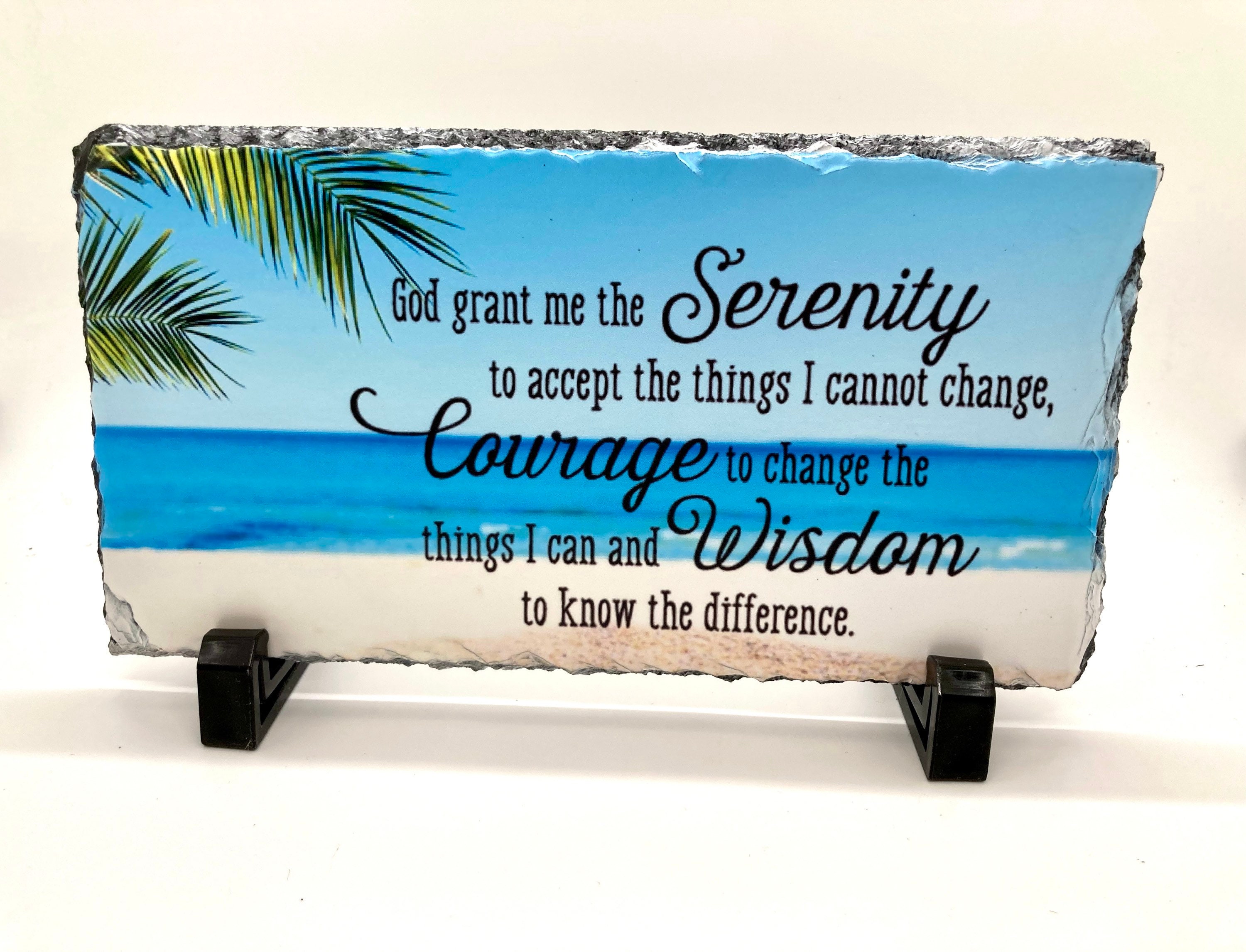 Serenity Prayer Stone Beach Background Inspirational Stone - Etsy