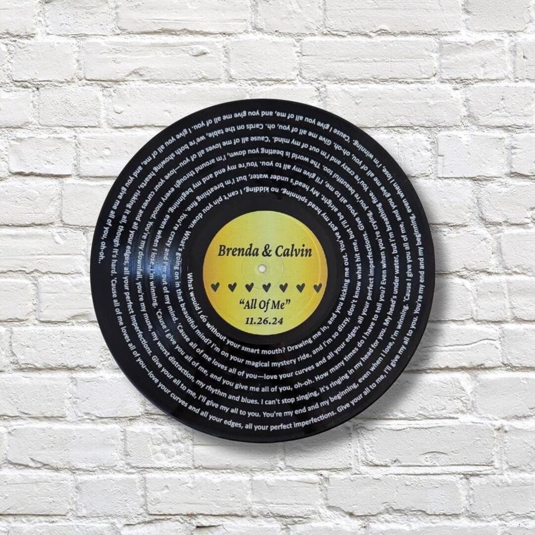 Personalized Wedding Gift, 12" Real Vinyl Record Personalized With ...