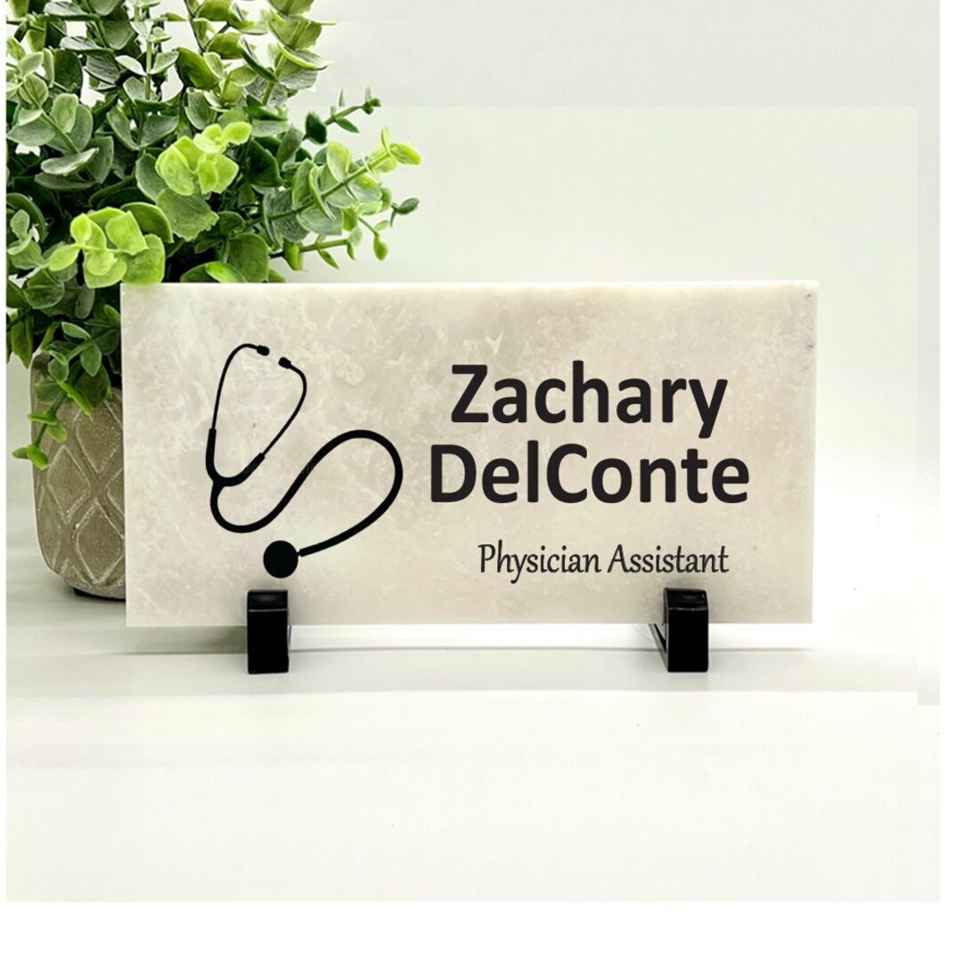Physician Assistant Desk Name Plate - Marble Stone Desktop Name and ...
