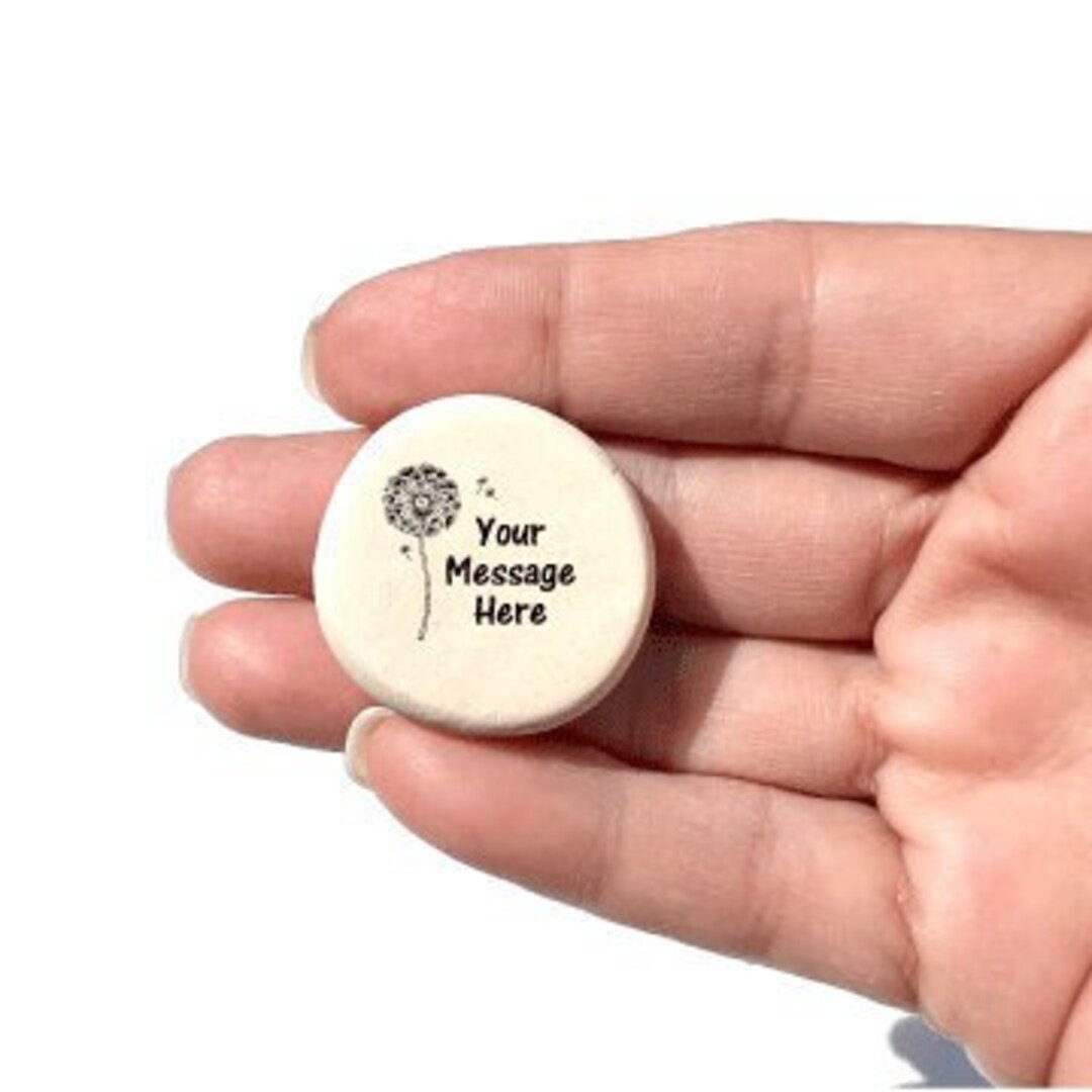 Custom Stone With Dandelion - Pocket Stone - Keepsake -token - Friend ...
