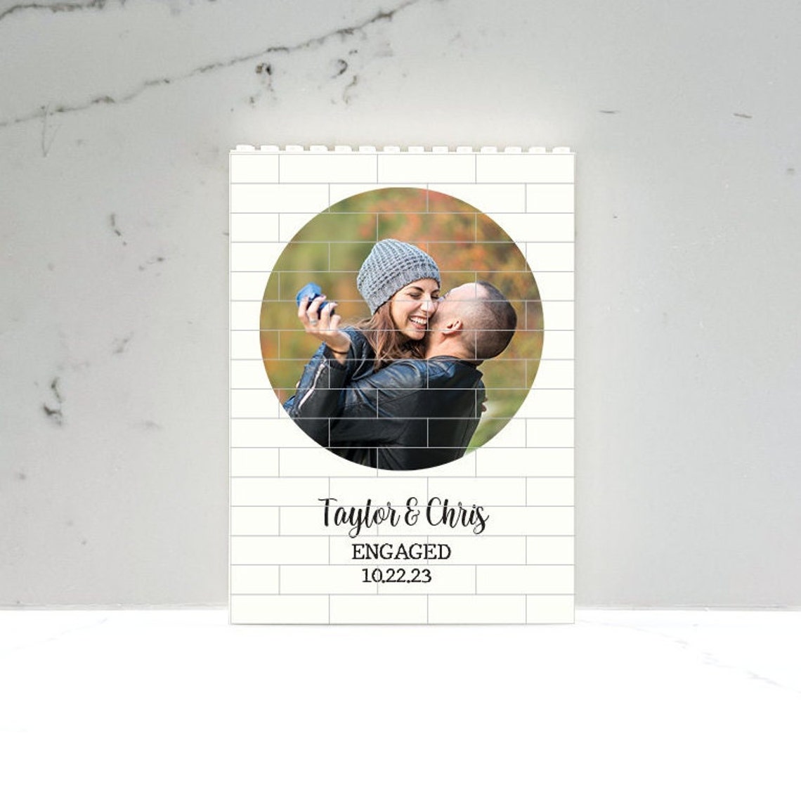 Custom Engagement Gift, Photo Brick Puzzle, Personalized Building ...