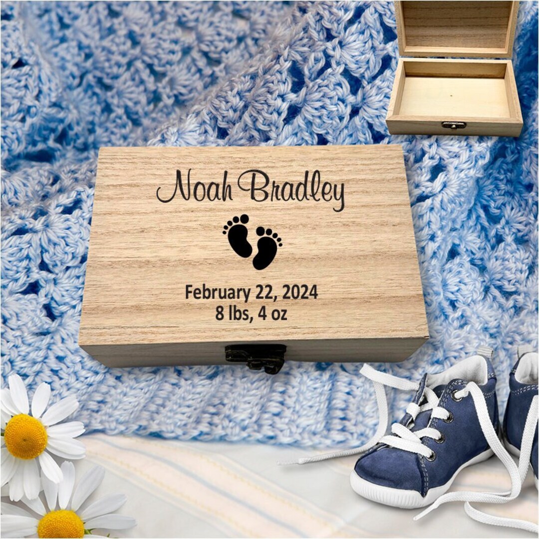 Personalized Baby Keepsake Box, Printed Memory Box for Kids, Nursery ...
