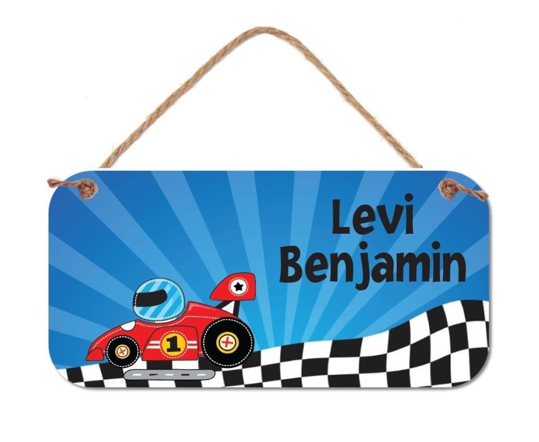 Race Car Theme Personalized Room Sign - Door Sign - Kids Bedroom Sign ...