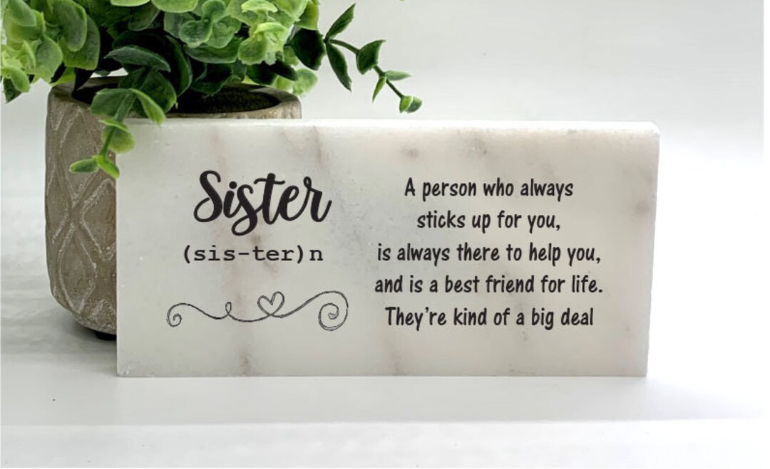 Sister - Sister Sign -definition of Sister- Marble Gift Stone - Great ...