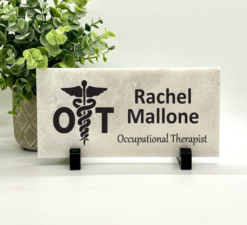 Occupational Therapist Desk Sign Marble Stone Desktop Name - Etsy