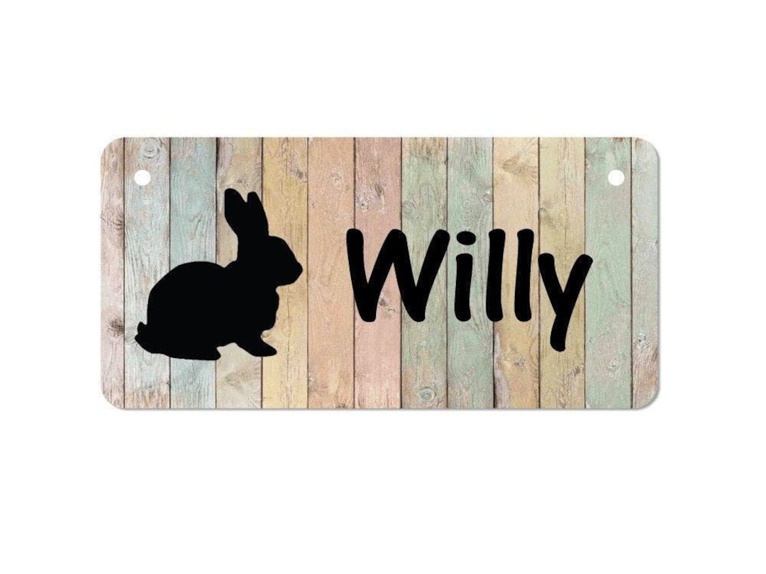 3" X 6" Rabbit Cage Name Plate - Aluminum Sign for Rabbit Cage ...