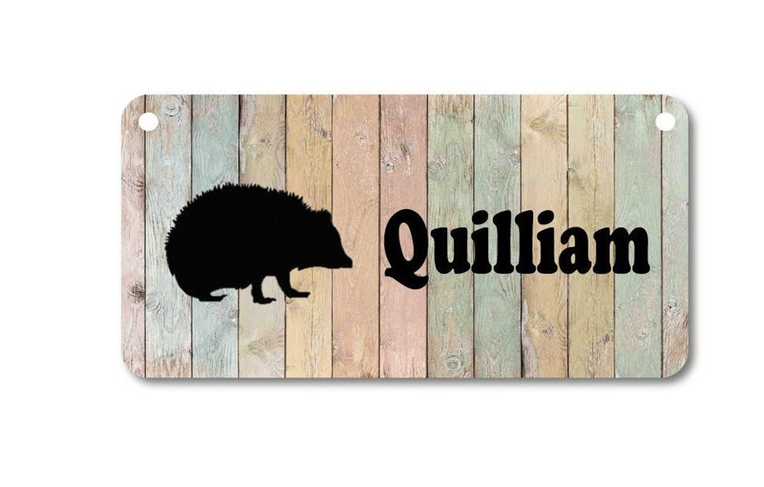 3" X 6" Hedgehog Cage Name Plate - Aluminum Sign for Hedgehog Cage ...