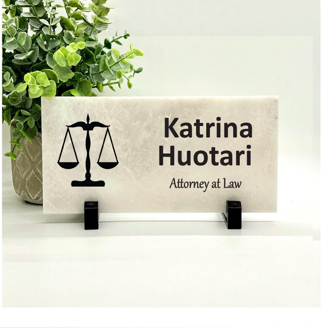 Attorney Desk Sign - Lawyer / Attorney Name Plate - Marble Stone ...