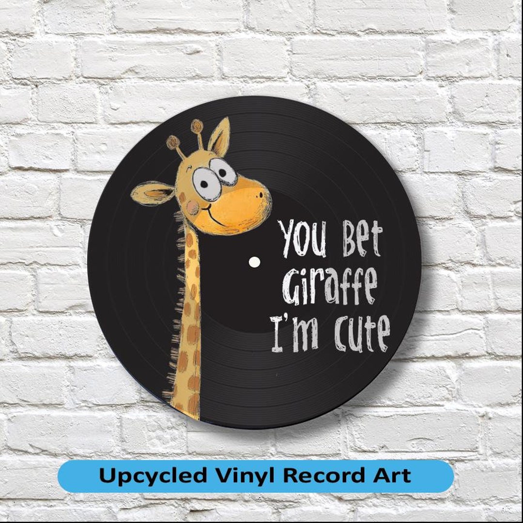 Giraffe Theme 12" Vinyl Record Art, Real Vinyl Record Printed With ...