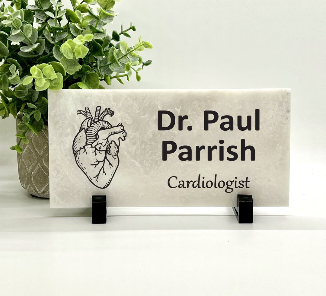Cardiologist Desk Sign Cardiologist Name Plate Marble - Etsy