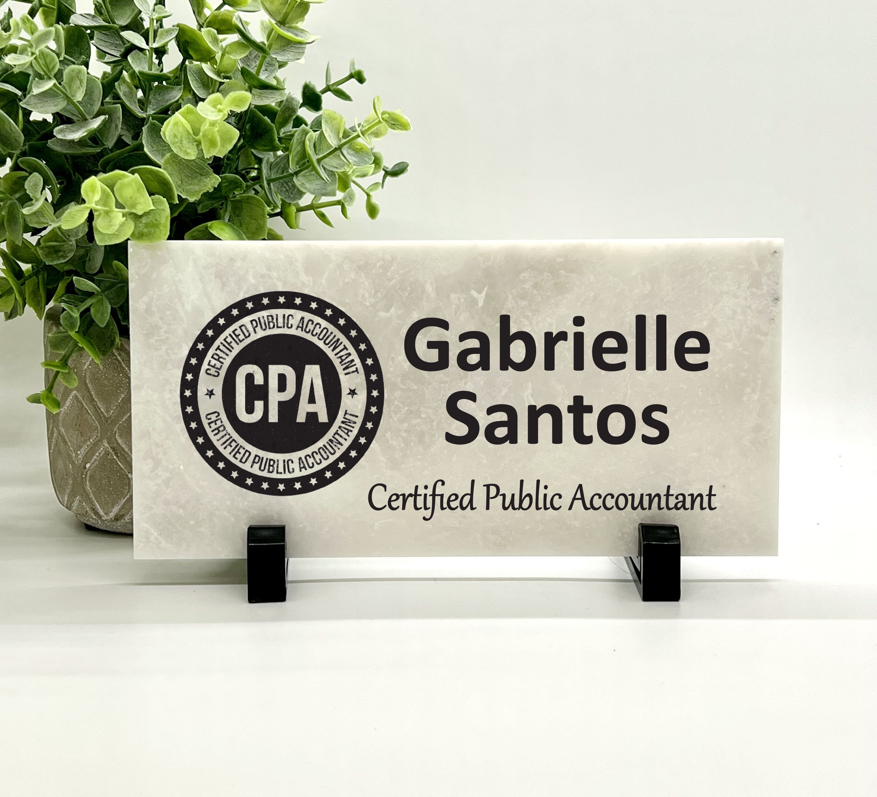 CPA Desk Sign certified Public Accountant Name Plate Marble - Etsy
