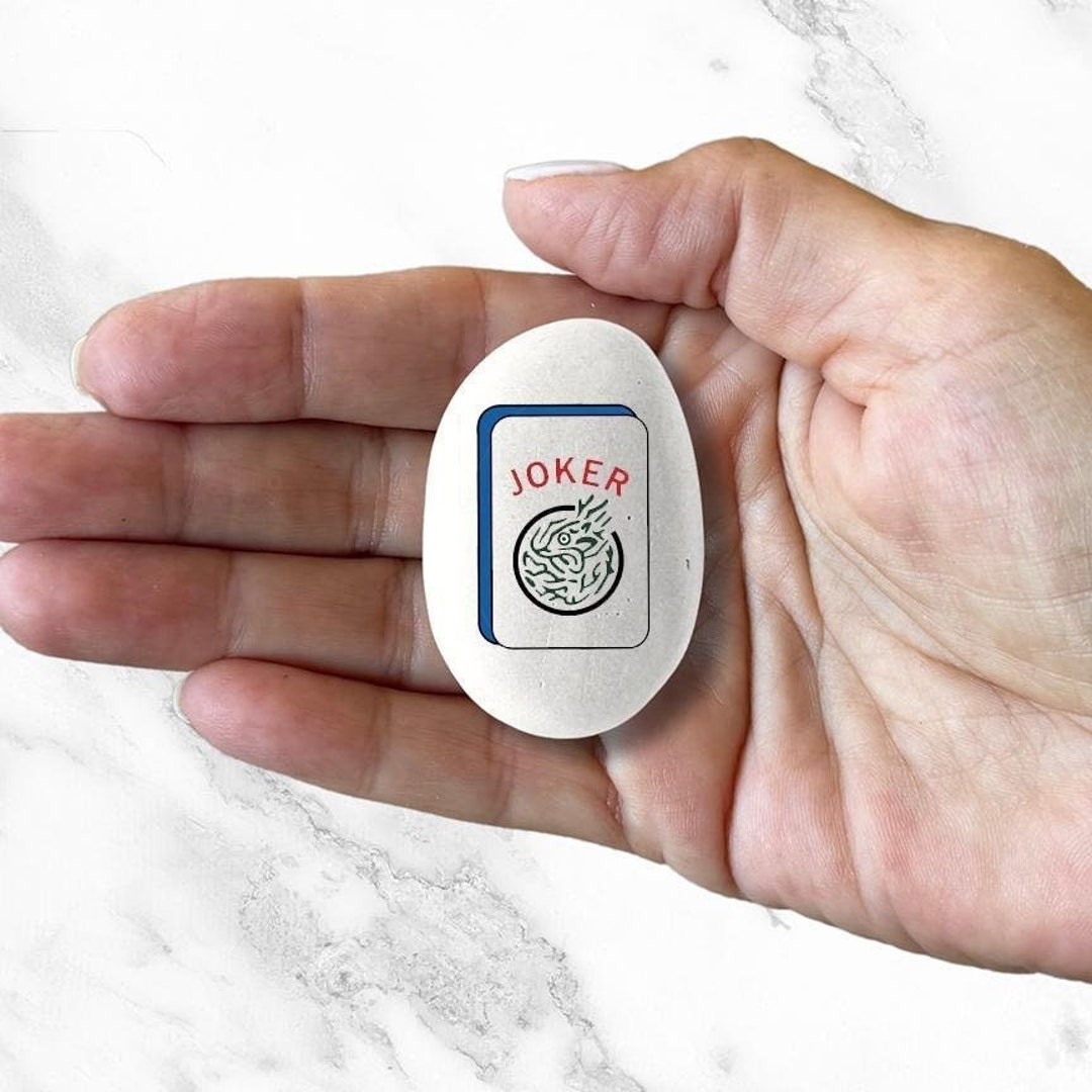 Mahjong Stone - Joker Gift Stone - Mahjong Theme Pocket Rock - Mahjong ...