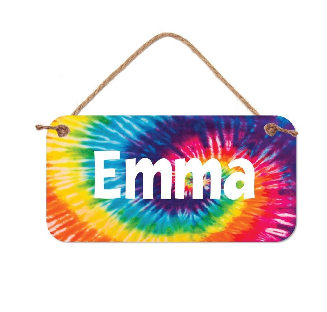 Personalized Tie Dye Name Sign -5" X 10" Tie Dye Sign - Teen, Kids ...