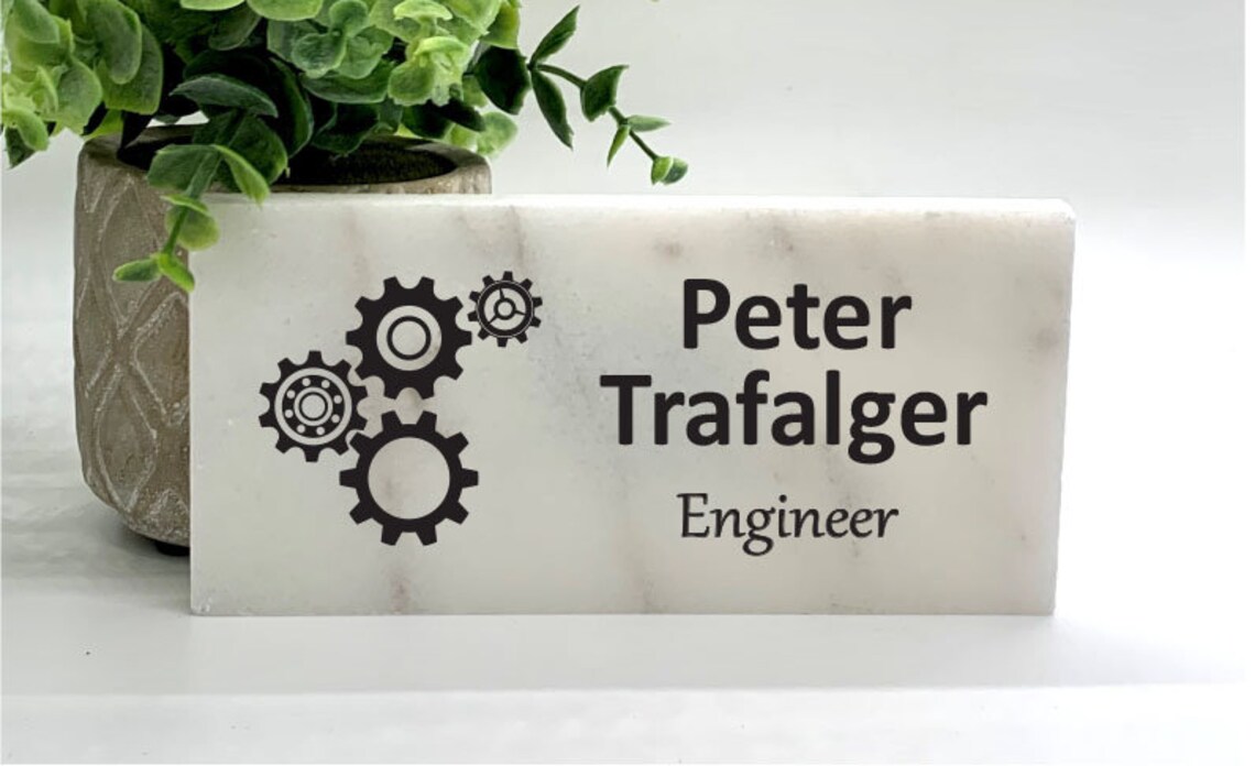 Engineer Desk Sign Engineer Name Plate Marble Stone - Etsy