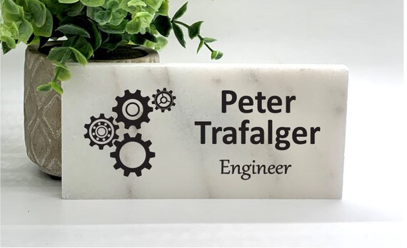 Engineer Desk Sign Engineer Name Plate Marble Stone - Etsy
