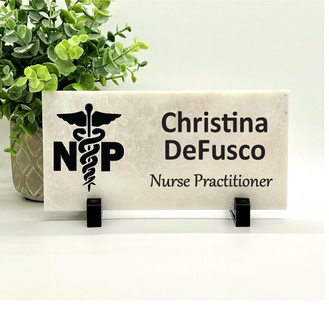 Nurse Practitioner Desk Sign -nurse Name Plate - Marble Stone Desktop ...