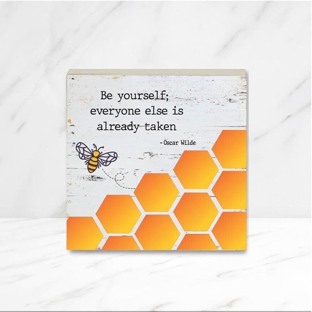 CUSTOM Wood Sign With Bee and Honeycombs, Wooden Canvas, Wording and ...