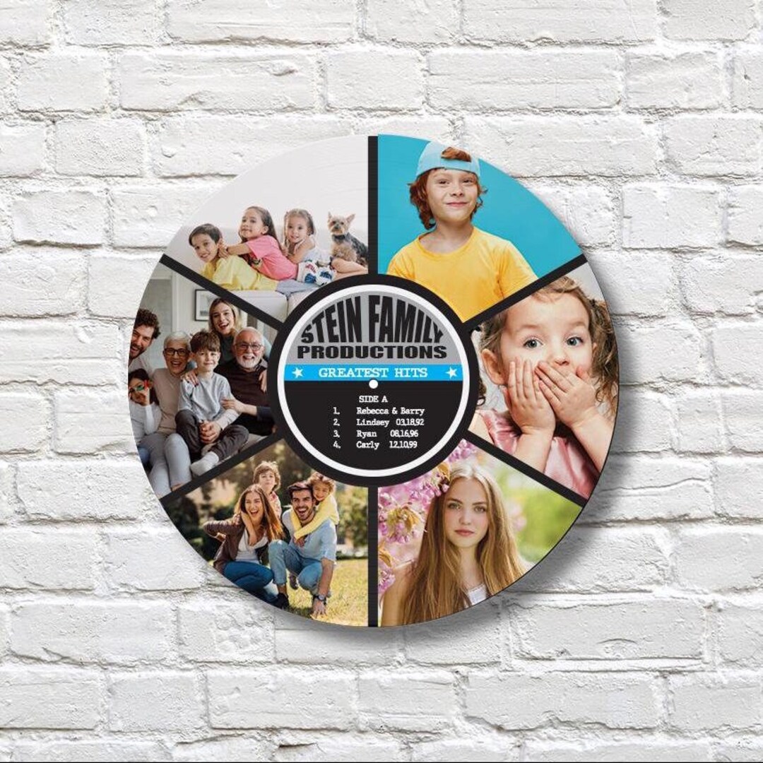 12" Real Vinyl Record Personalized With Photos and Family Information ...