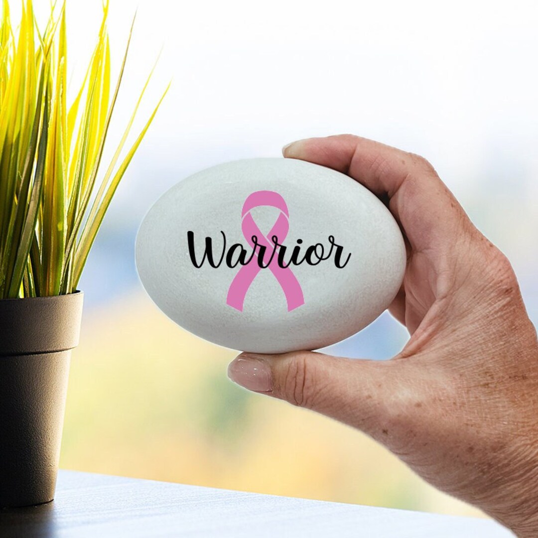 Warrior Stone - Cancer Warrior Gift - Warrior Handcrafted Stone - Pink ...