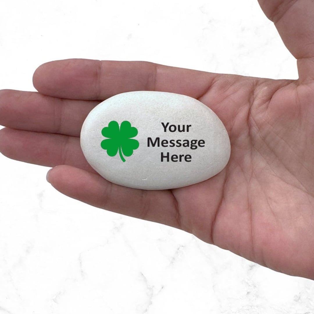Custom Shamrock Stone - Personalized Handcrafted Stone With Shamrock ...