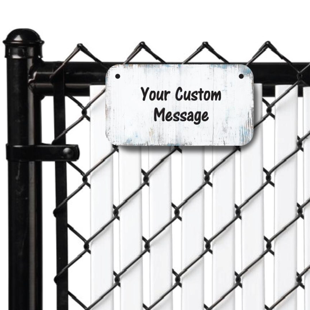 Custom Fence Sign - 3" X 6" Personalized Aluminum Sign for Fence Gate ...