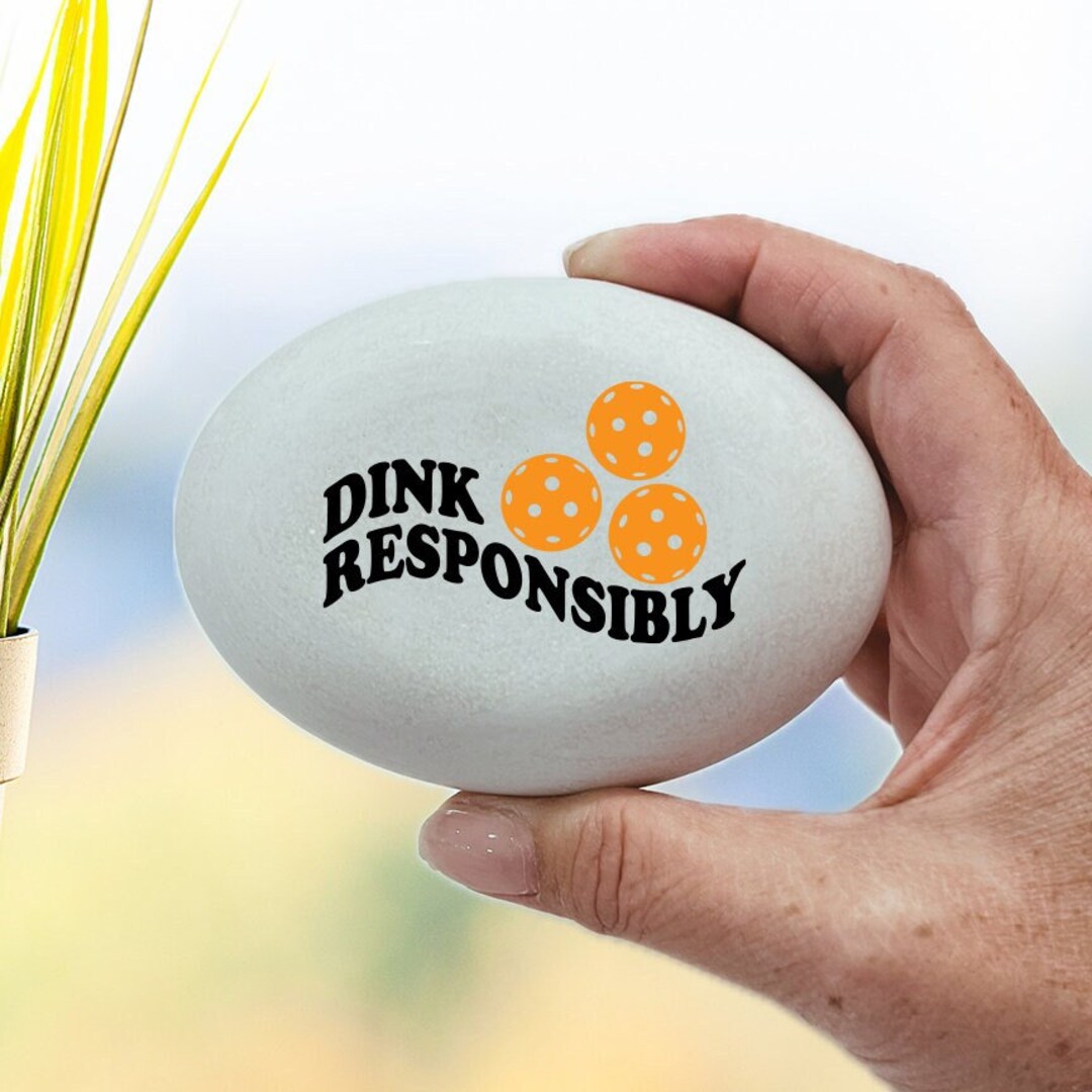 Pickleball Stone - Dink Responsibly - Custom Handcrafted Stone - Funny ...