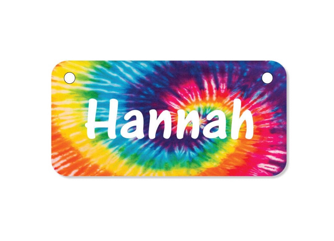 3" X 6" Tie Dye Name Plate for Bicycle, Wagon, Bedroom, Cubby ...