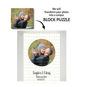 Custom Engagement Gift, Photo Brick Puzzle, Personalized Building ...