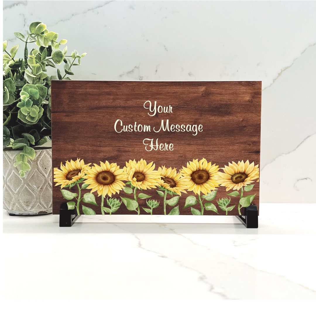 Personalized Sunflower Sign - Custom 8.5"x5.5" Wood Sign, Choice of ...