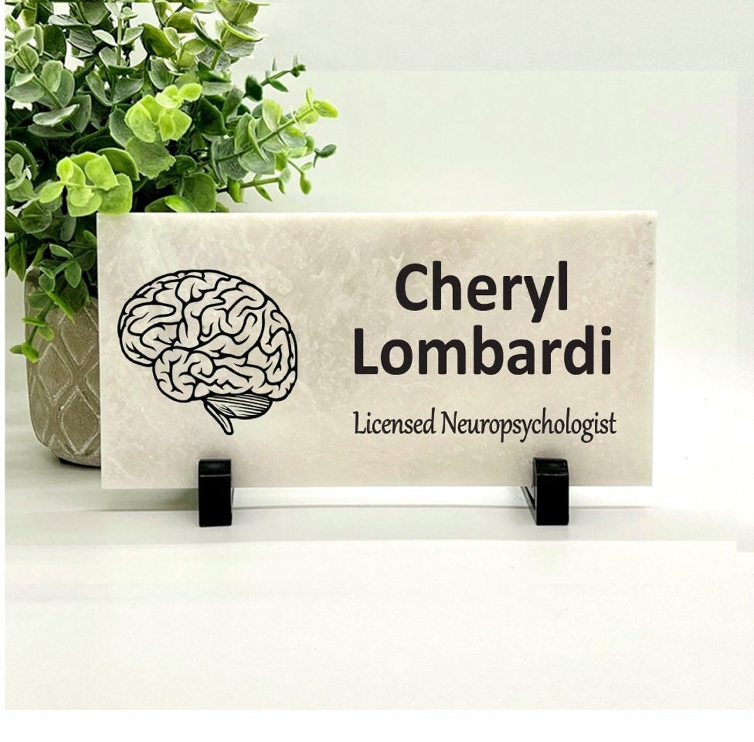Marble Name Plate With Brain Image - Perfect for Psychologist ...