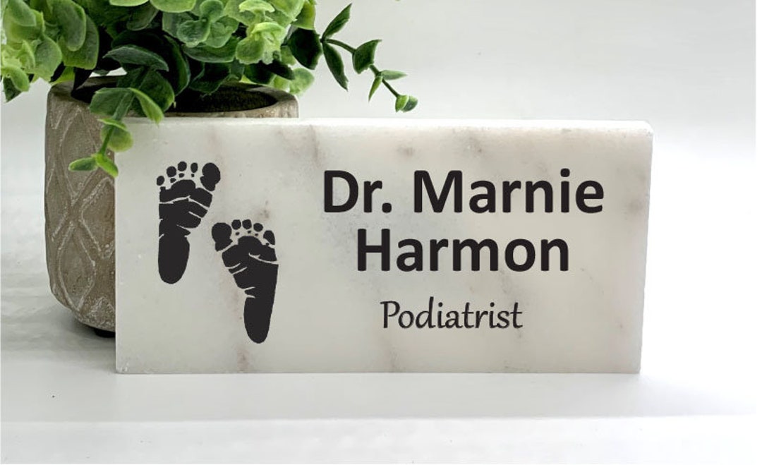 Podiatrist Desk Sign -podiatrist Name Plate - Marble Desktop Name and ...