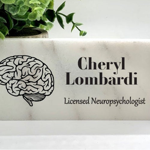 Psychologist Name Plate Marble Brain Name Plate - Etsy