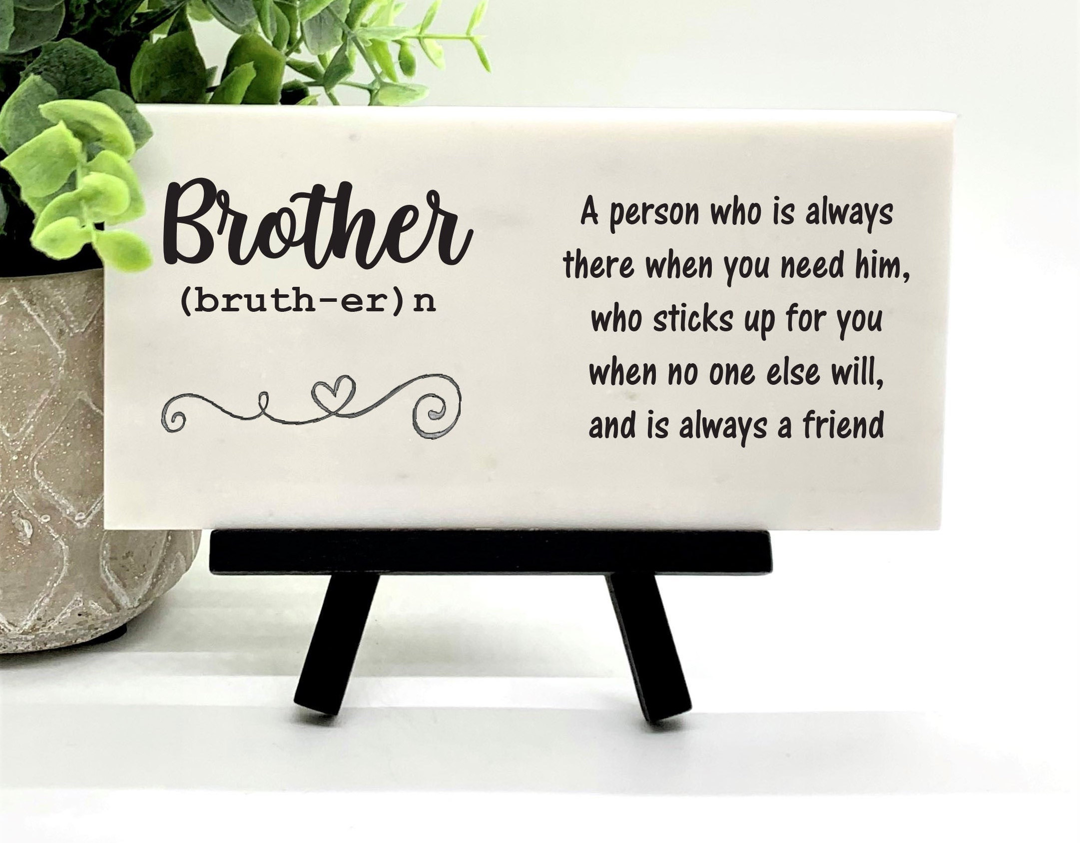 Brother Brother sign Definition of Brother Marble Gift | Etsy