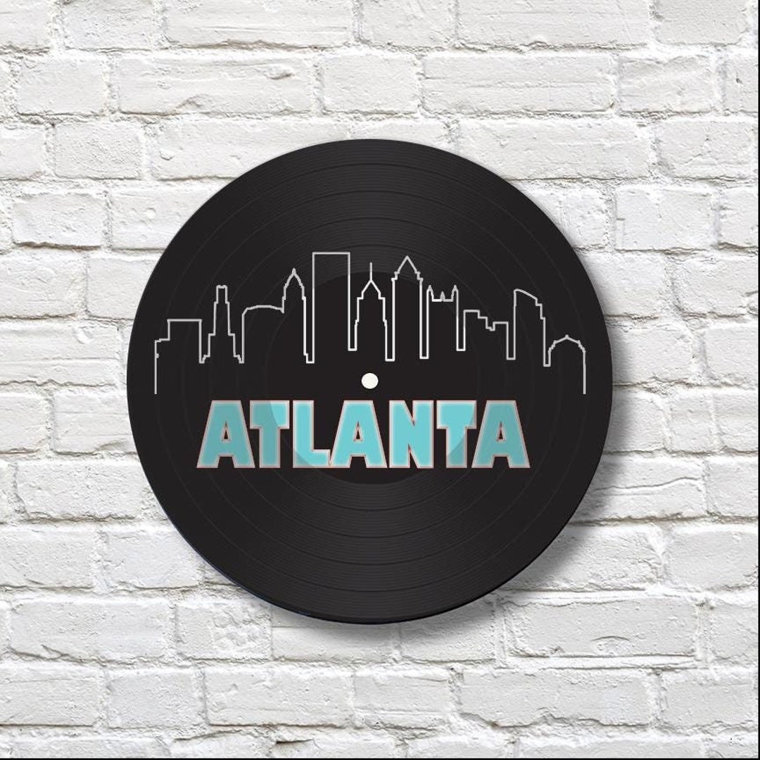Atlanta Skyline 12" Vinyl Record - Atlanta Wall Art - Vinyl Record ...