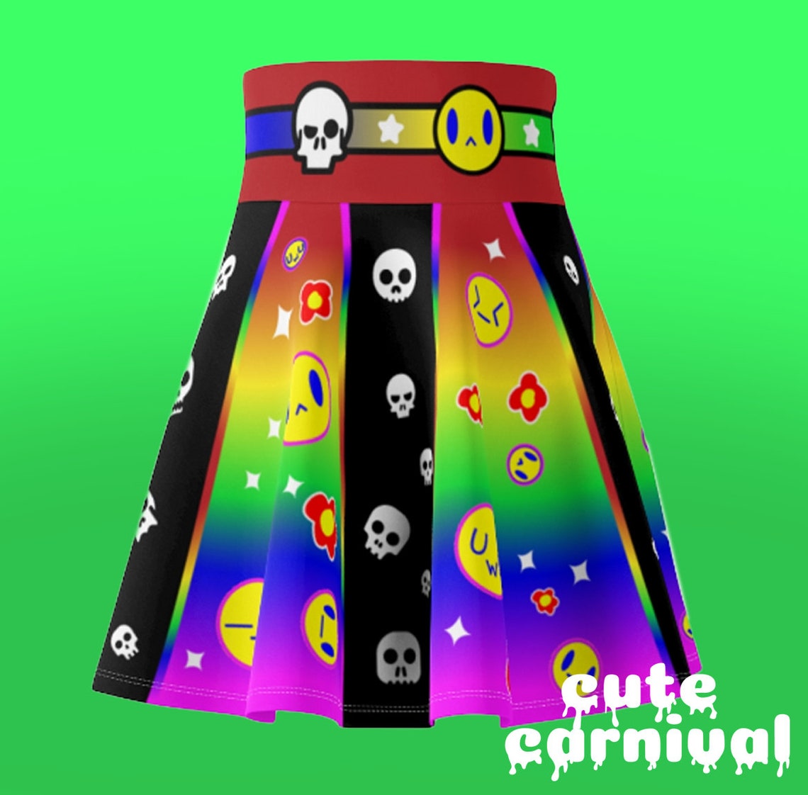 Kidcore Skirt, Goth Dress, Rainbow Clothes, Kawaii Girl Clothes, Kawaii ...