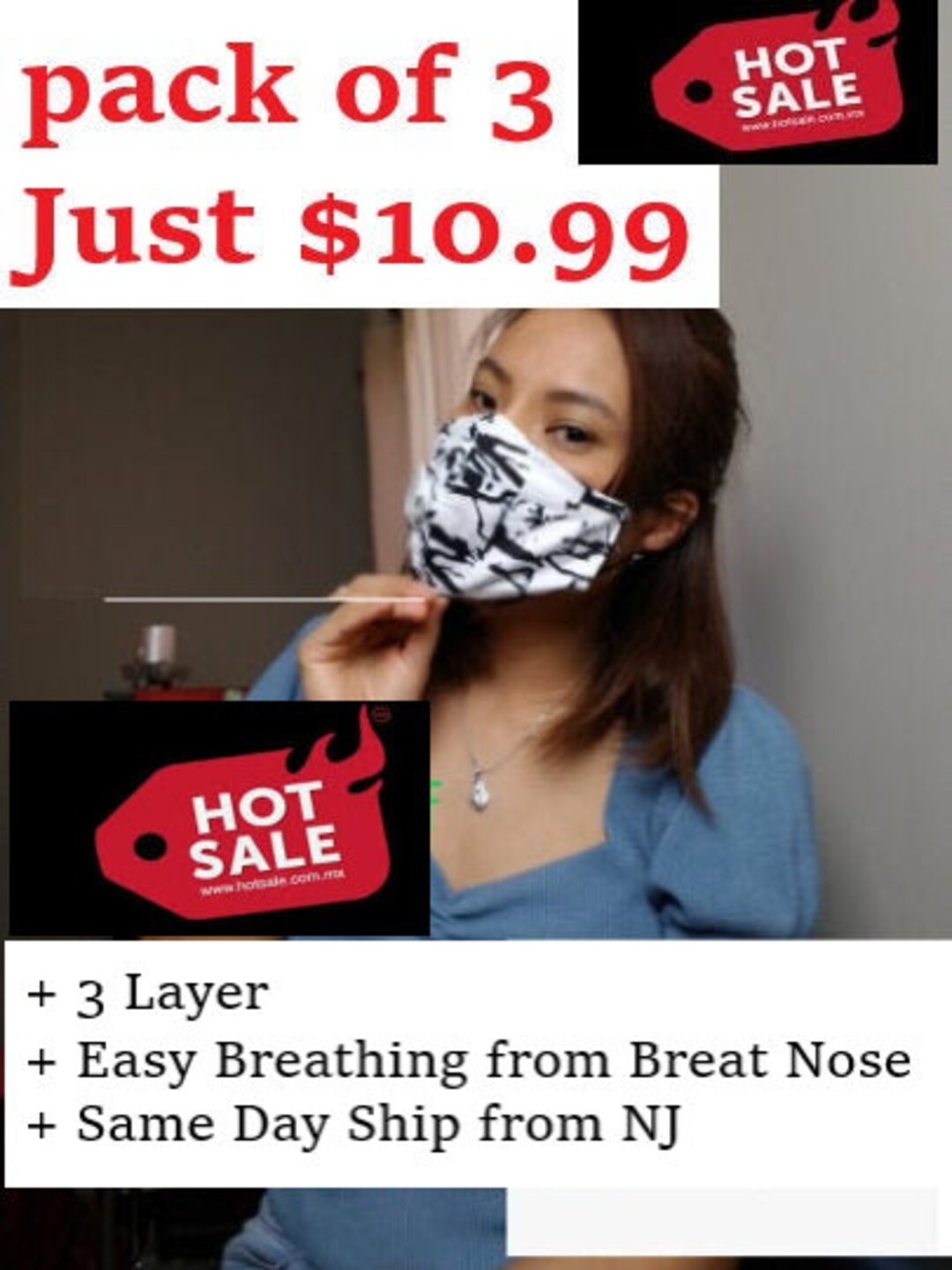 Hot Sale Mask // Muslin Cotton Face Mask 3 Layered // Reusable and ...