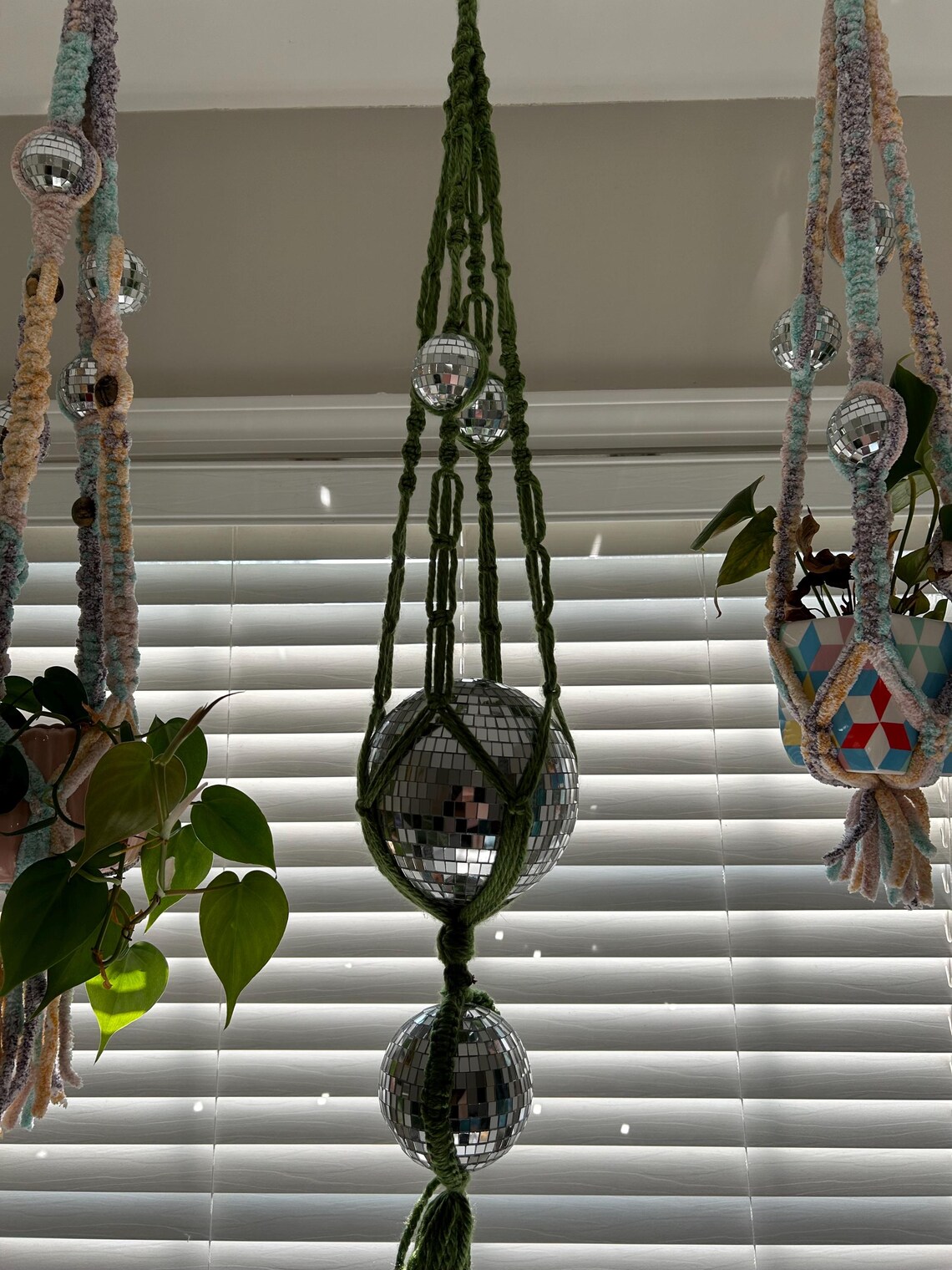 Macrame Disco Ball/plant Hangers! These Are Handcrafted and All One of ...