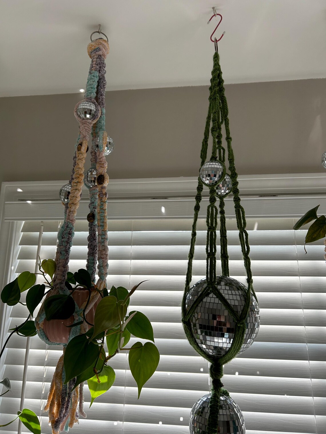 Macrame Disco Ball/plant Hangers! These Are Handcrafted and All One of ...