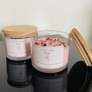 Rose Candle | Soy Wax Candles | Rose Petal Décor | Gifts for Her - Etsy