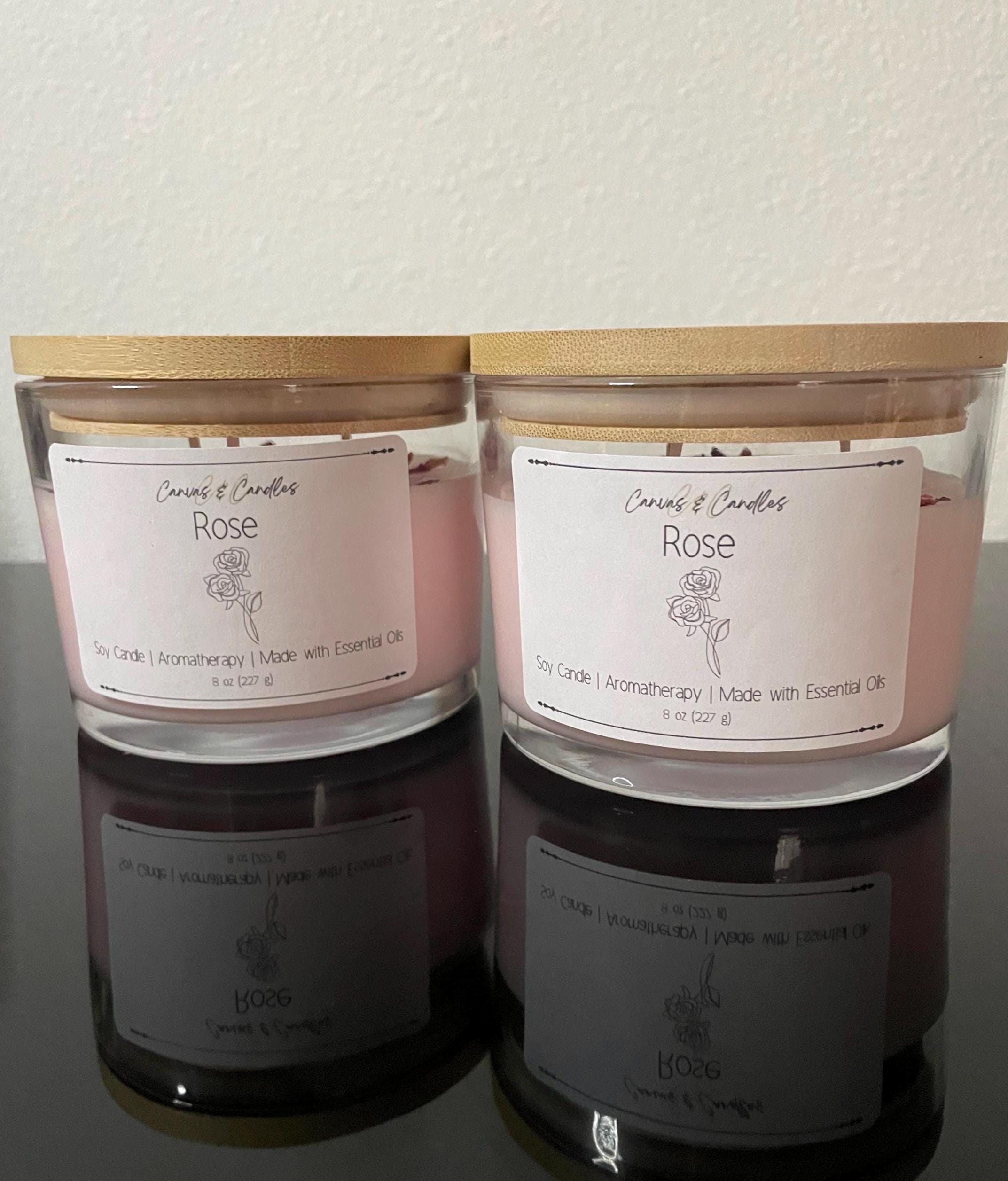Rose Candle | Soy Wax Candles | Rose Petal Décor | Gifts for Her - Etsy