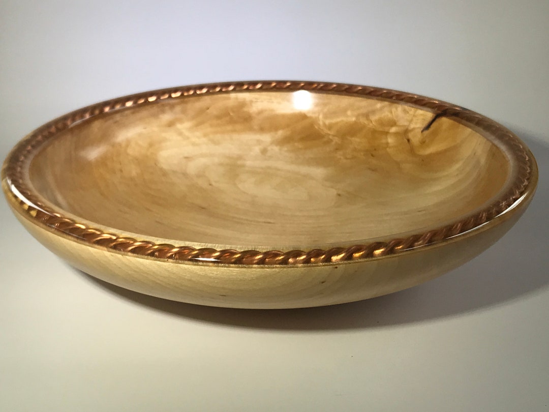 Birch Bowl, Wood Bowl, Twisted Copper Inlay - Etsy