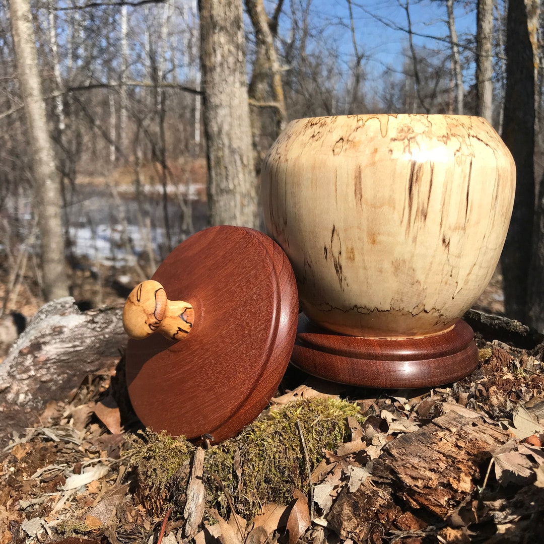 Wood Container, Wood Art, Spalted Maple & Sapele - Etsy